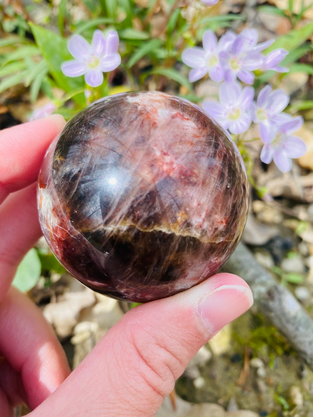 Fire Quartz Sphere, Natural Fire Quartz Crystal Ball - Etsy