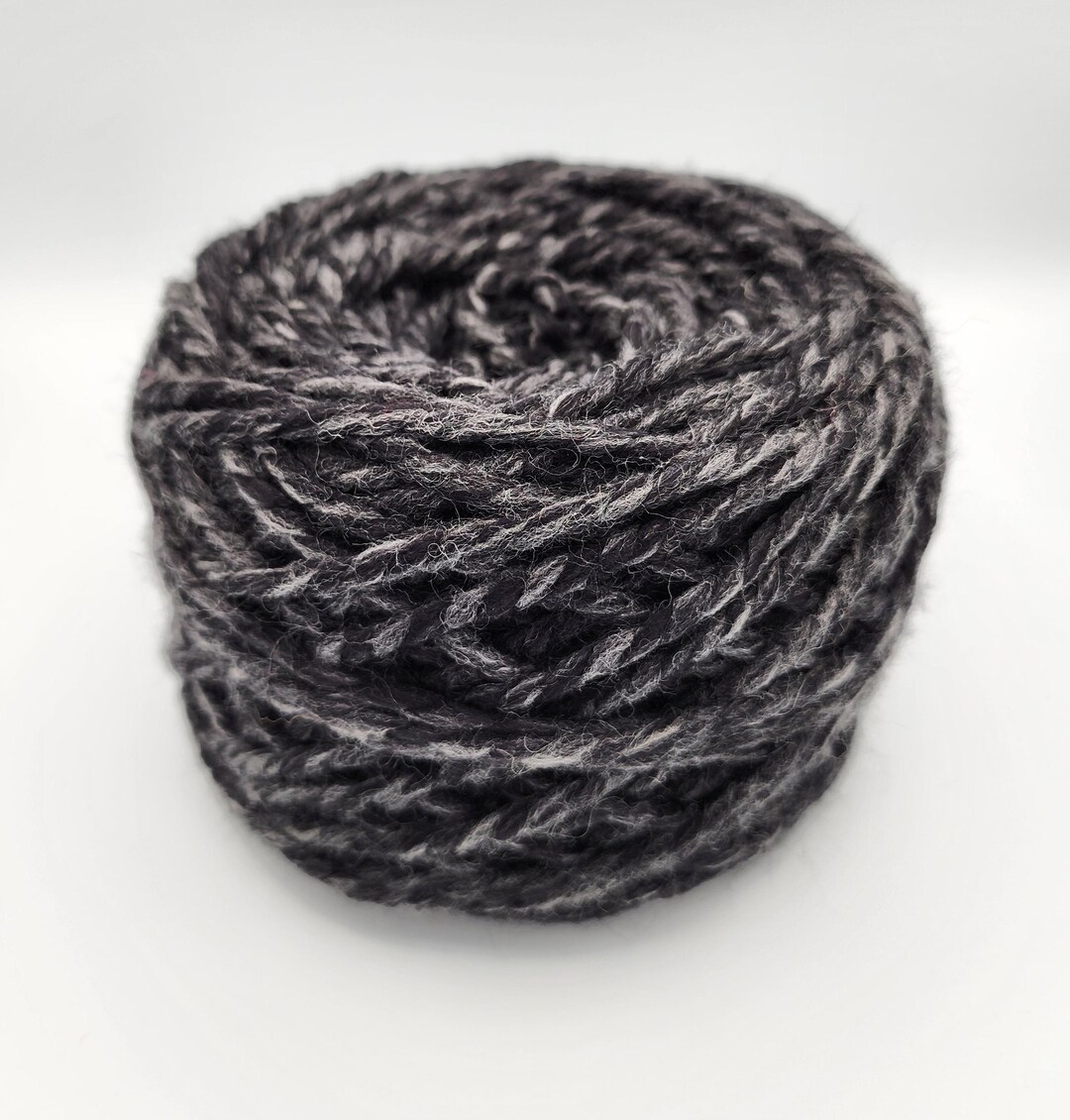 Super Bulky Yarn, Size 6, Black Marble, Acrylic Wool Blend, 6 Oz, 171 ...