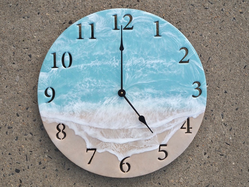 Beach Clock: Coastal Ocean Wave Art, Nautical Home Decor - Etsy