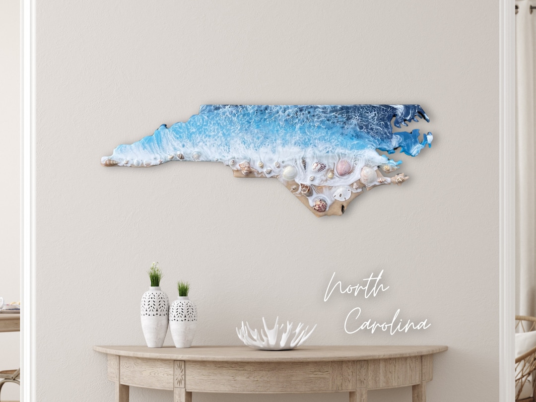 North Carolina Beach Resin Art: Coastal NC Home Decor - Etsy