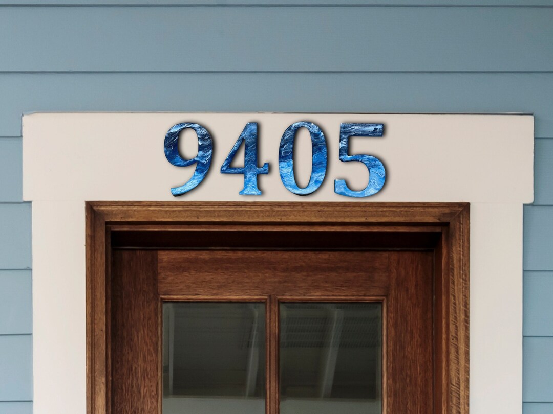 Ocean Resin House Numbers: Coastal Beach Decor (4.5” Tall, 3" Wide) - Etsy