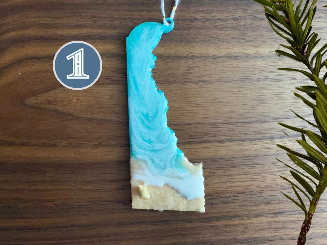 Delaware Beach Ornament: Resin Sand & Shell Decor - Etsy