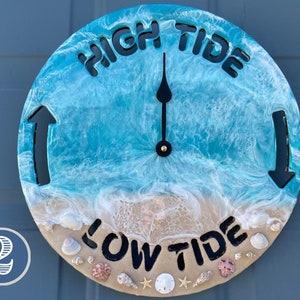Custom Beach Tide Clock: Ocean Coastal Decor, Nautical Chart Art - Etsy