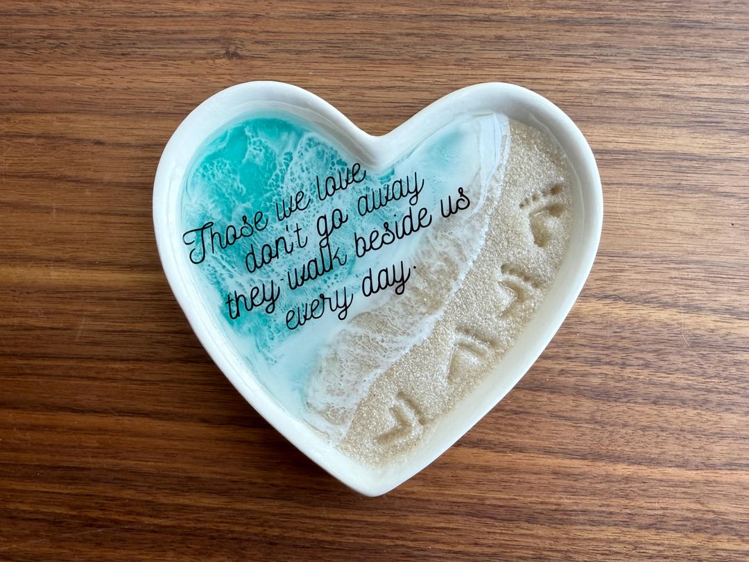 Footprints in Sand Memorial Ring Dish: Coastal Loss Tribute - Etsy