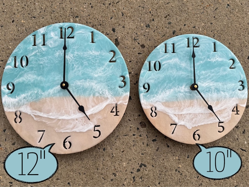 Beach Clock: Coastal Ocean Wave Art, Nautical Home Decor - Etsy