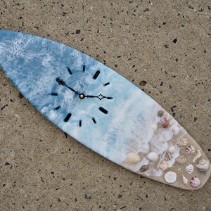 24" Surfboard Clock: Coastal Beach House Decor - Etsy