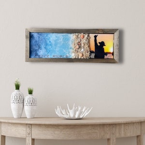 Ocean Memorial Art With Photo: Remembrance Gift, Custom Sympathy Plaque ...