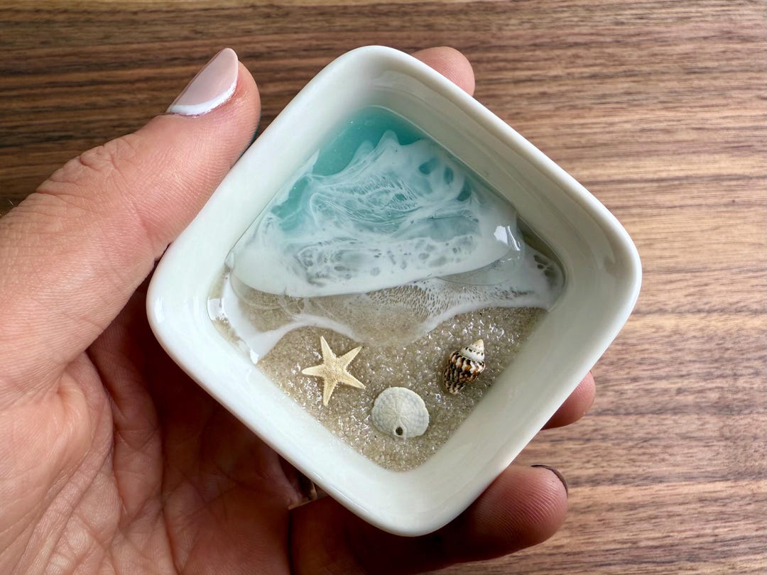 Mini Ring Dish Personalized Custom Beach Tiny Small Little Miniature ...