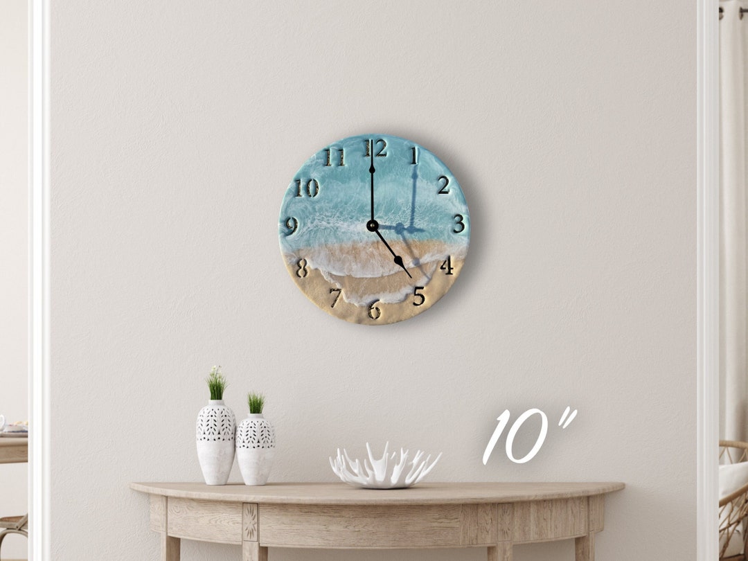 Beach Theme Wall Clock: Coastal Ocean Decor, Retirement Gift (10 Inch ...
