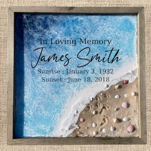 Ocean Memorial Art With Ashes: Handmade Coastal Remembrance Gift - Etsy