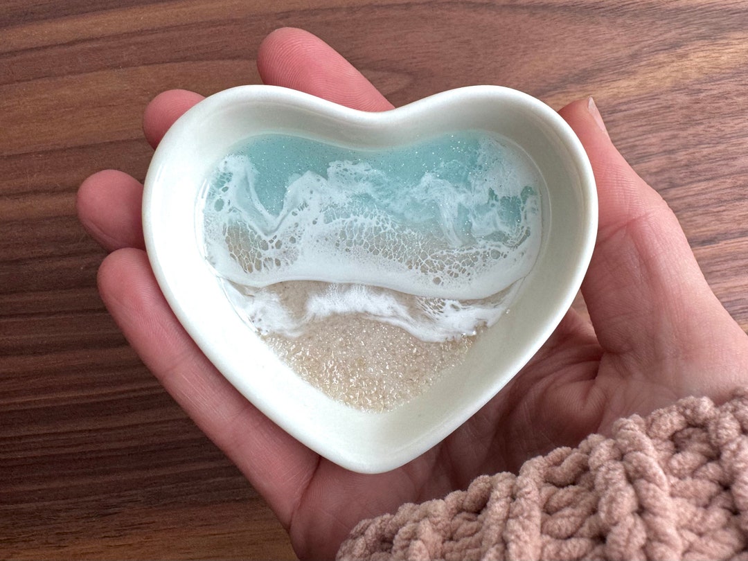 Cinderella Water Ring Dish, Personalized Beach Ceramic Heart for ...