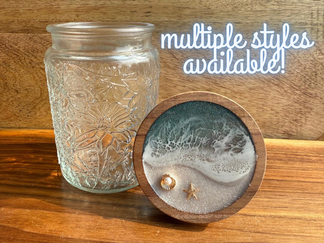 Handmade Beach Kitchen Canister: Ocean Wave Coastal Decor, Turtle Jar ...