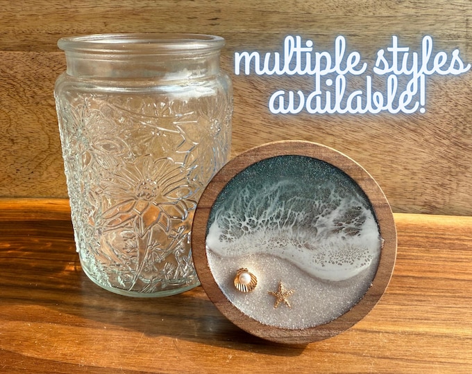 Handmade Beach Kitchen Canister: Ocean Wave Coastal Decor, Turtle Jar ...