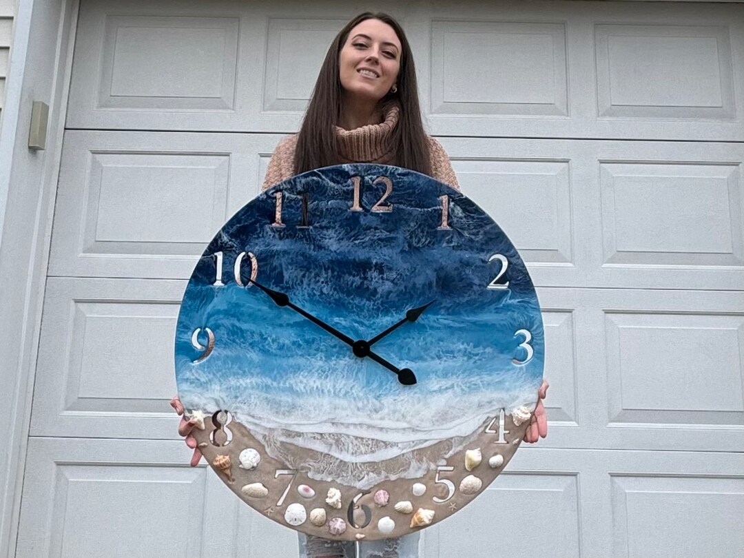 28" Ocean Clock: Beachy Coastal Wall Decor - Etsy