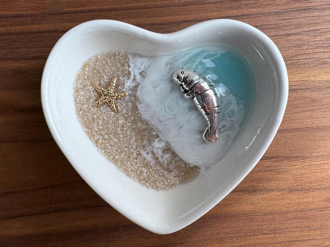 Personalized Manatee Ring Dish Anniversary Florida FL Jewelry Bowl ...