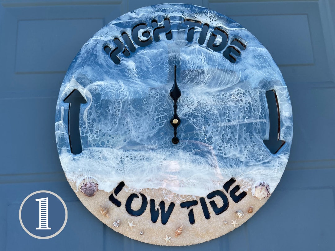 Custom Beach Tide Clock: Ocean Coastal Decor, Nautical Chart Art - Etsy