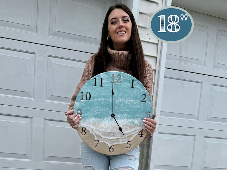 Beach Clock: Coastal Ocean Wave Art, Nautical Home Decor - Etsy