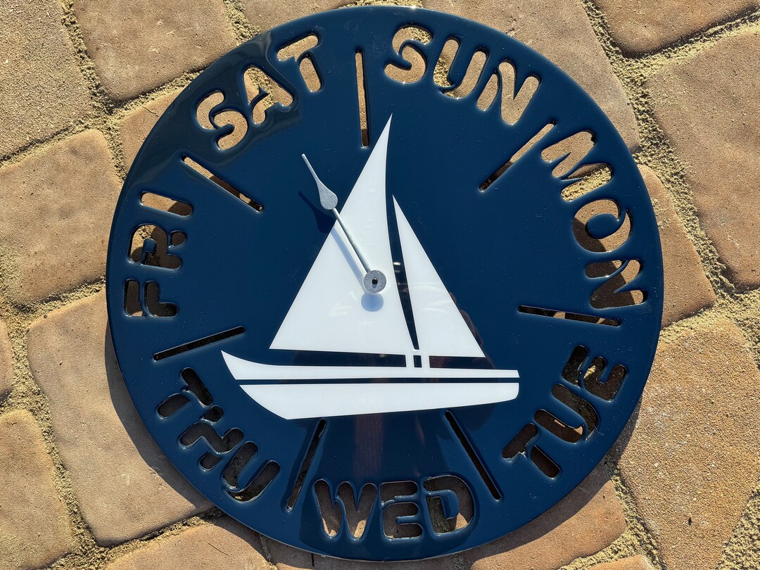 14 Sailboat Day of the Week Clock Custom Retirement Gift - Etsy