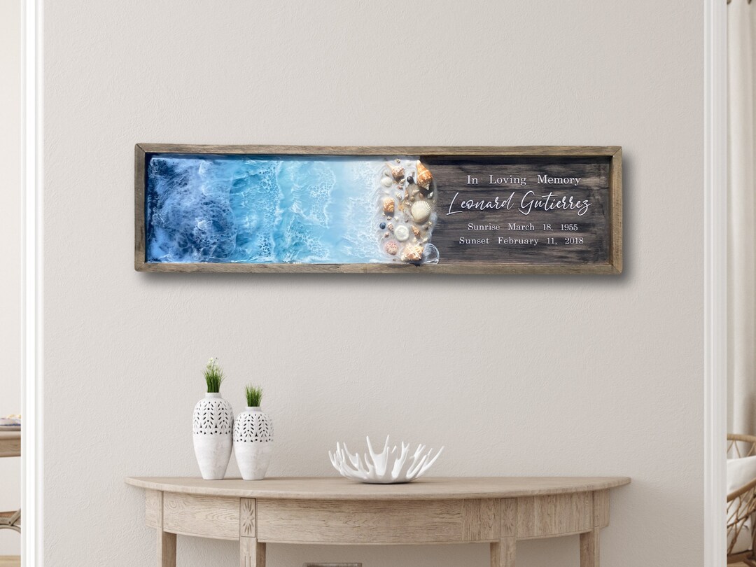 Handmade Beach Memorial Keepsake: Real Sand & Shells, Coastal ...