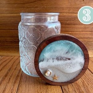 Handmade Beach Kitchen Canister: Ocean Wave Coastal Decor, Turtle Jar ...