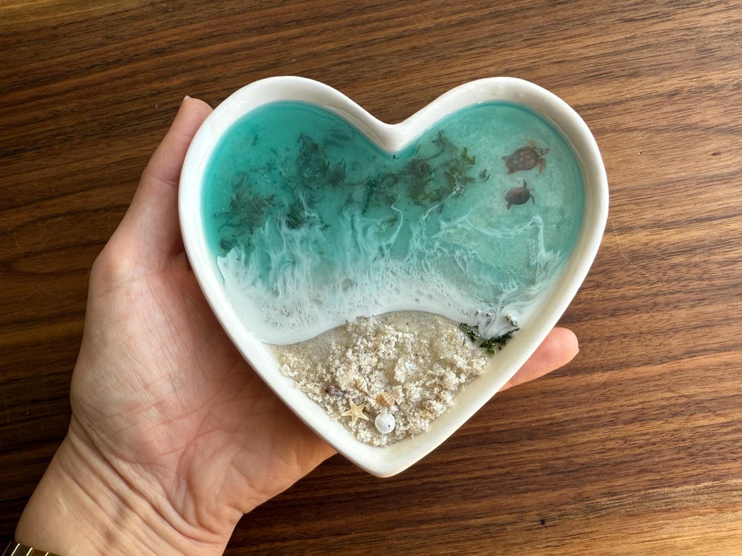 Handmade Beach Ring Dish Sea Turtle Jewelry Tray Ocean Themed Gift ...