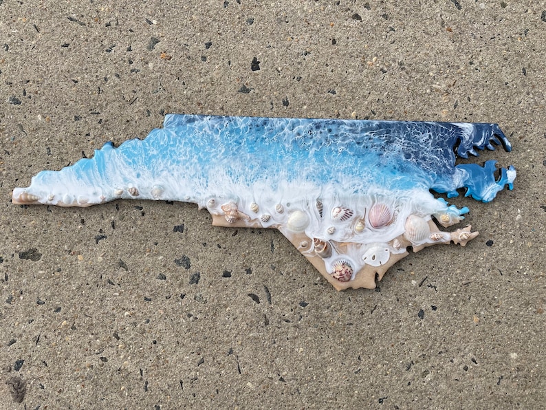 North Carolina Beach Resin Art: Coastal NC Home Decor - Etsy