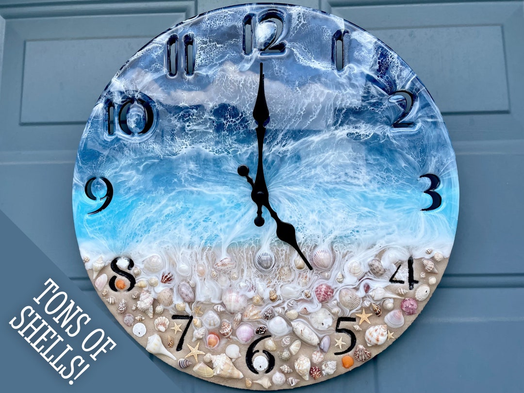 14 Beach Themed Wall Clock With EXTRA Shells Cool - Etsy