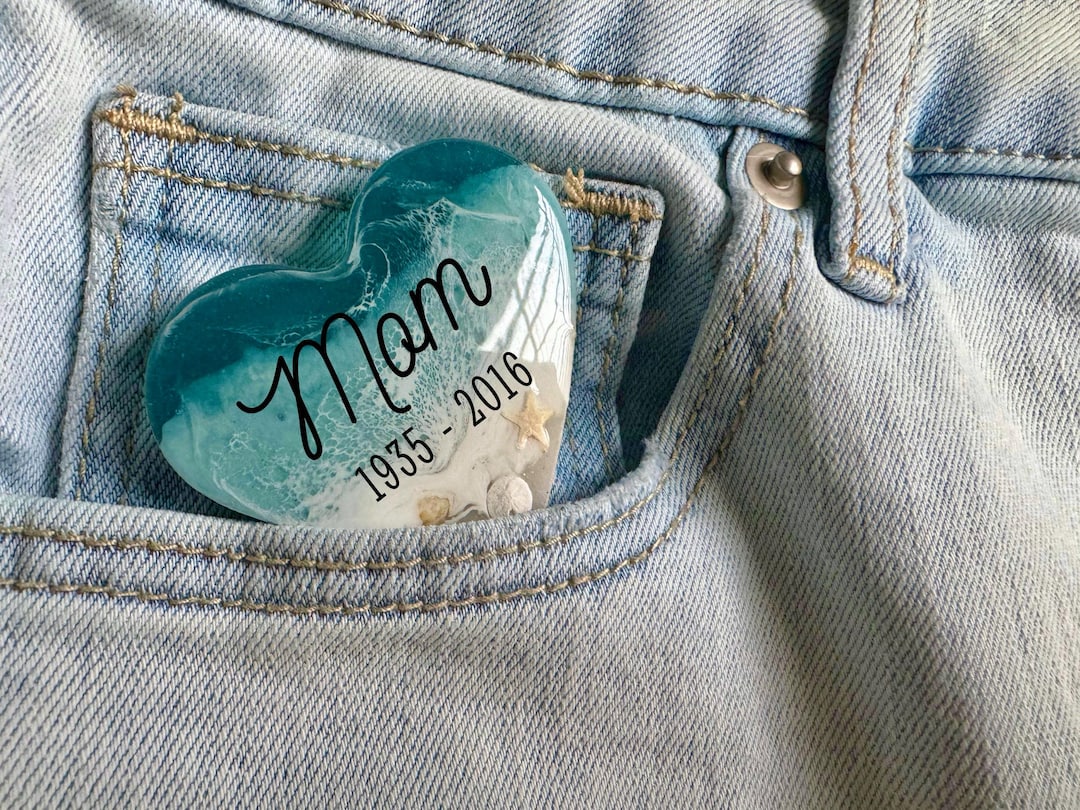 Ocean Heart Memorial Keepsake: Custom Pet Cremation Ash Ornament - Etsy