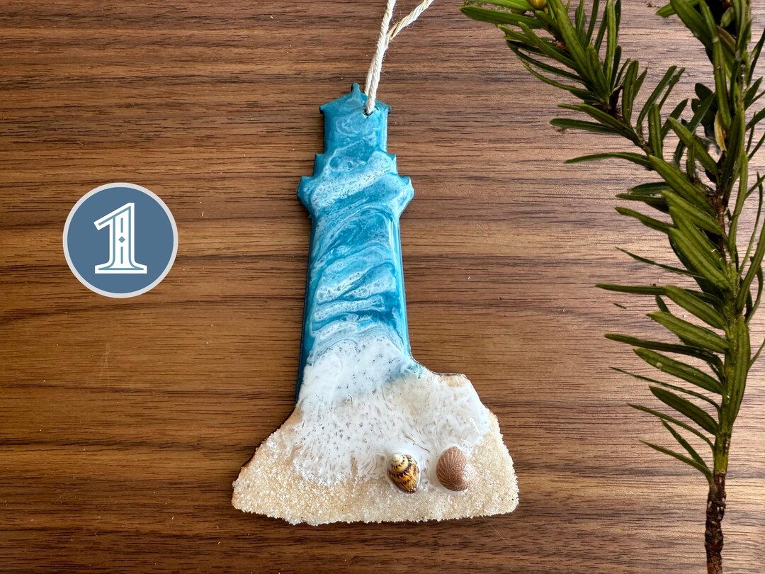 Custom Lighthouse Ornament: Handmade Resin Coastal Decor - Etsy