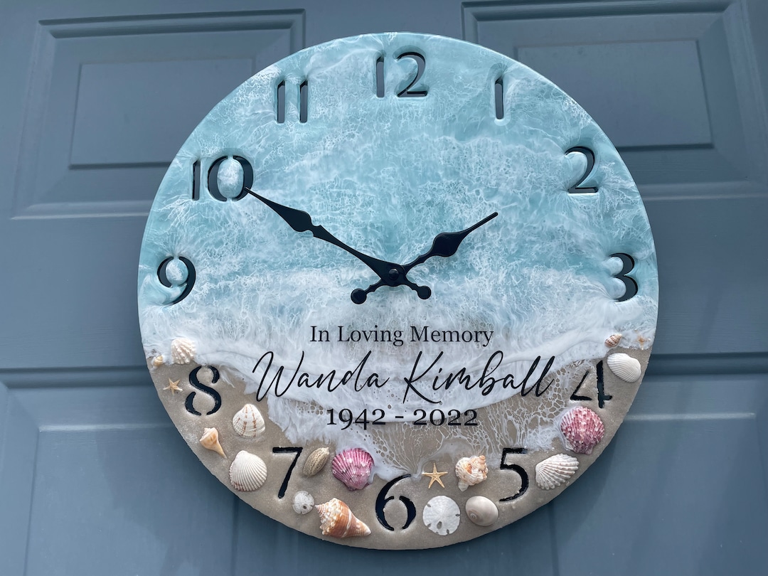 Memorial Beach Clock: Personalized Remembrance Gift, Ocean Theme - Etsy