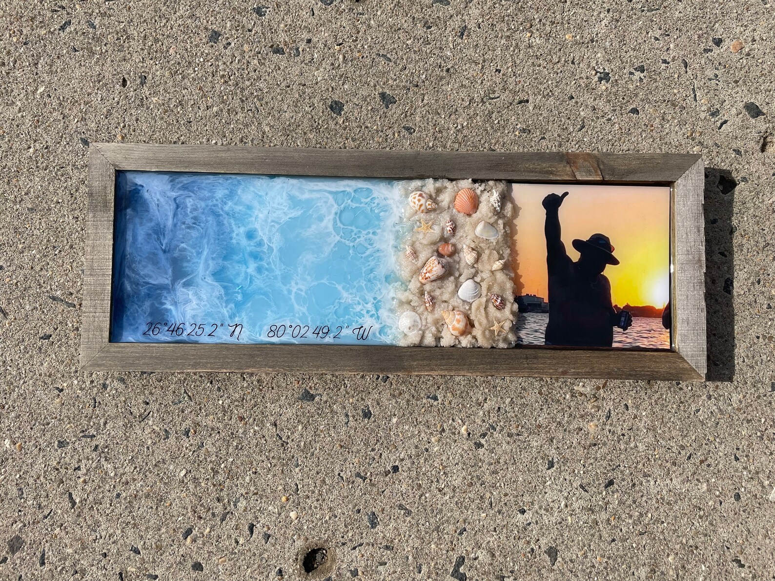 Ocean Memorial Art With Photo: Remembrance Gift, Custom Sympathy Plaque ...