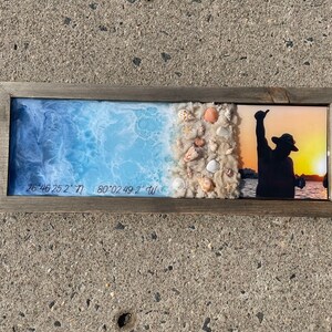 Ocean Memorial Art With Photo, Remembrance Gift, Picture Sympathy Gift ...