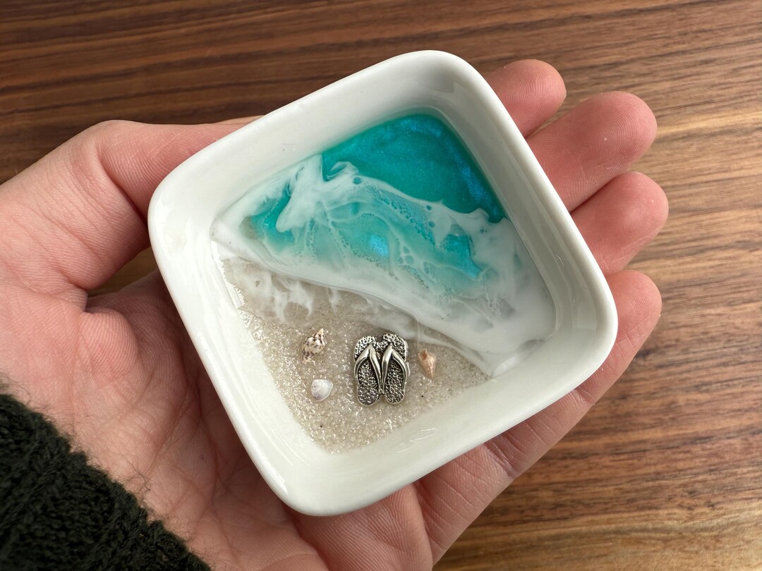 Mini Beach Ring Dish, Personalized Ocean Wedding Gift - Etsy