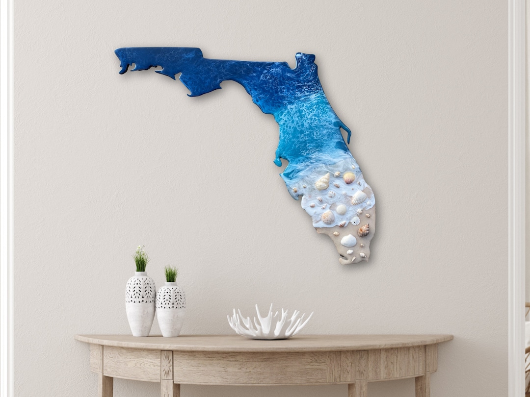 フロリダビーチの樹脂製ウォールアート：海をテーマにしたホームデコレーション - Etsy 日本