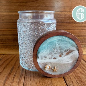 Handmade Beach Kitchen Canister: Ocean Wave Coastal Decor, Turtle Jar ...