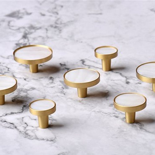 Pearl Shells Brass Handmade Drawer Knobs Pulls Handles/dresser - Etsy