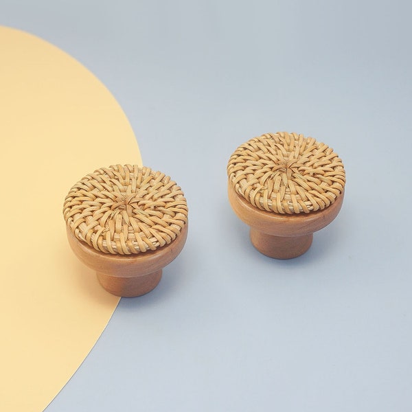 Rattan Knobs - Etsy