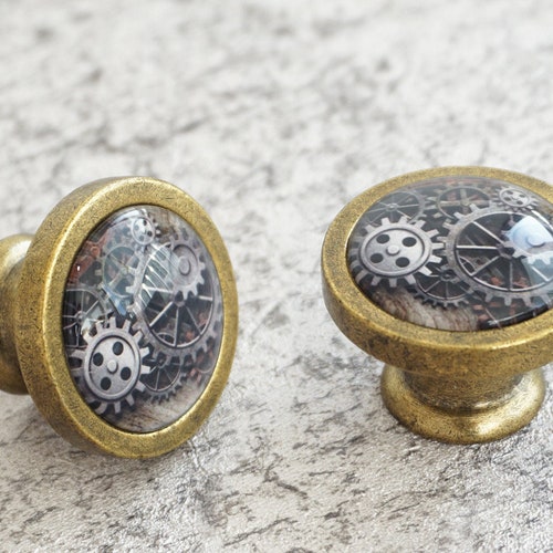 Steampunk Geardrawer Knobs/ Handmade Vintage Bronze Dresser | Etsy