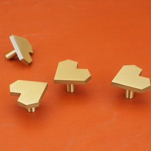 Solid Brass Knob Heart Cabinet Knob Pull Drawer Knobs Pulls Dresser Knobs Cabinet Handles ...