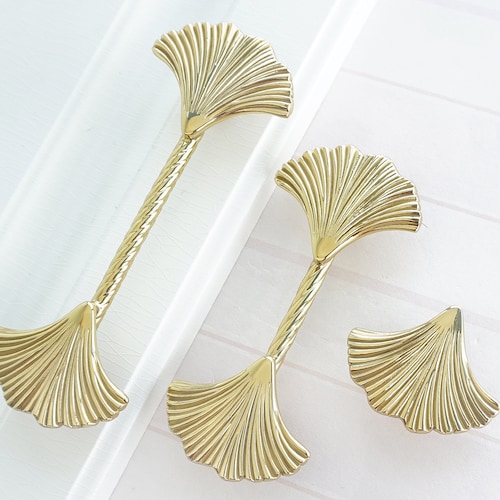 Ginkgo Cabinet Knobs Drawer Knobs Pulls Handles Kitchen - Etsy