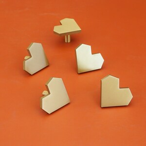 Solid Brass Knob Heart Cabinet Knob Pull Drawer Knobs Pulls Dresser Knobs Cabinet Handles ...