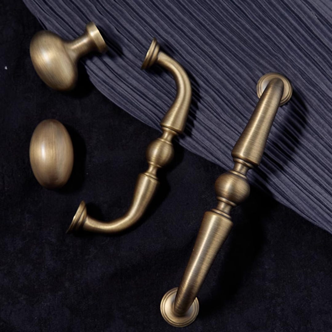 3.78"5‘’antique Bronze Cabinet Pulls Knobs Aged Brass Kitchen Pulls Vintage Drawer Pull Knobs ...