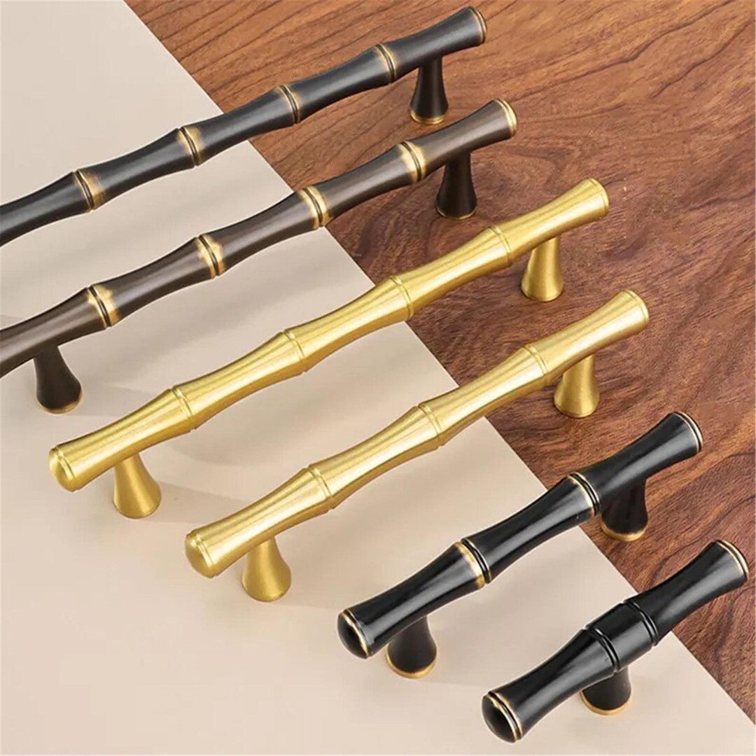 Unique Bamboo Cabinet Pulls Knbs Gold Drawer Handles Solid Brass Dresser Handles Kitchen Handles ...
