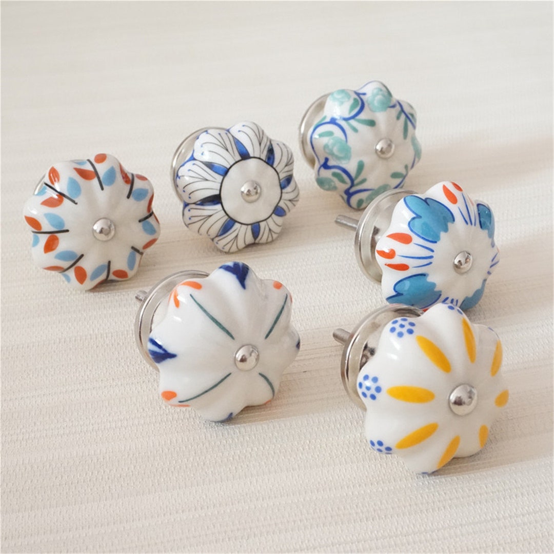 Colorful Ceramic Dresser Pulls Knob Drawer Knob Kitchen Cabinet Pulls ...