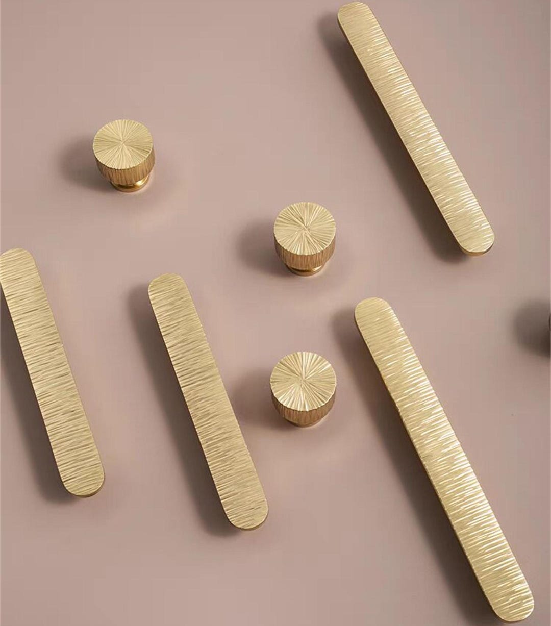 3.78" 5.0"solid Brass Drawer Knobs Pulls Dresser Pulls Knobs Gold Unique Hammer Kitchen Cabinet ...