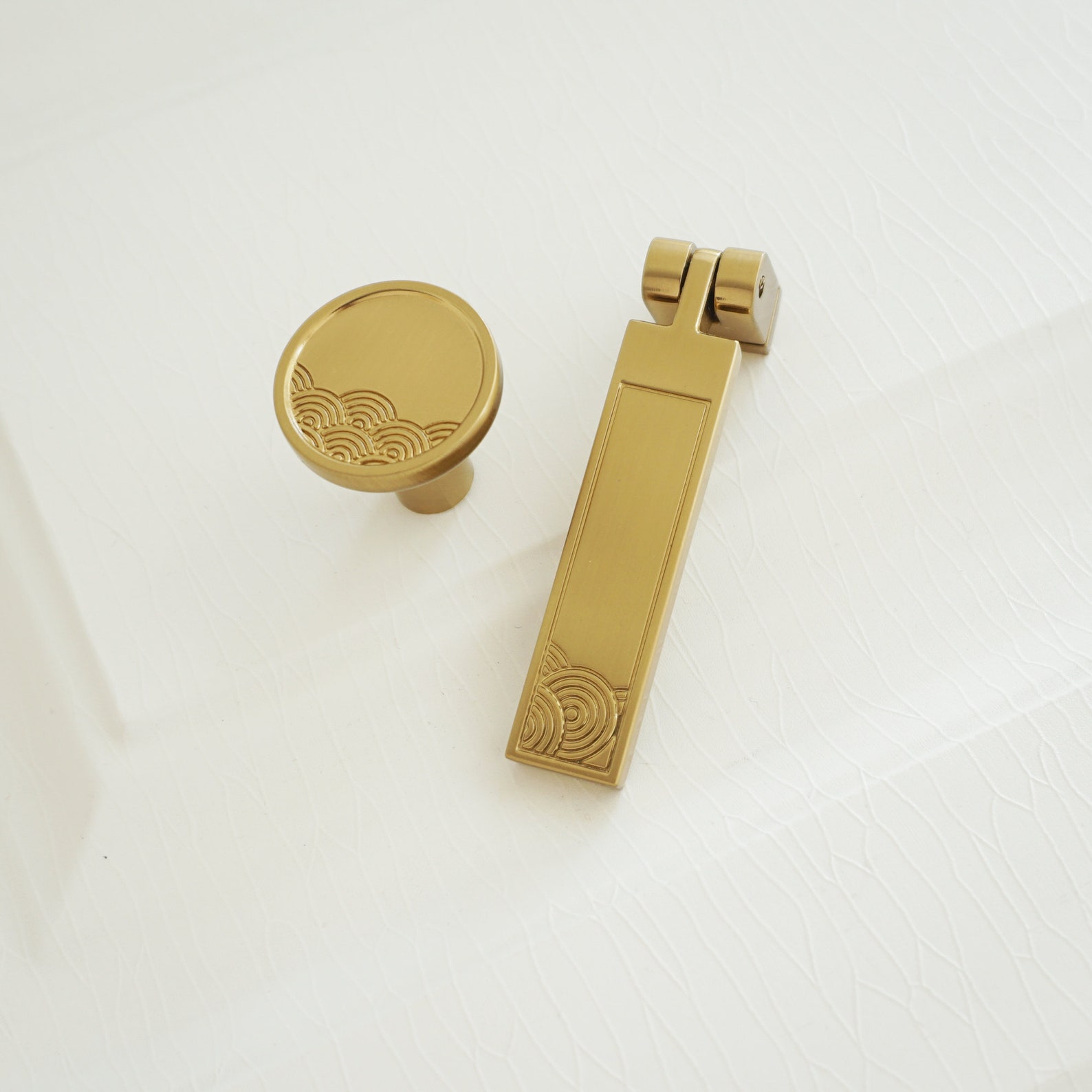 Champaign Gold Round Brass Cabinet Knob Handles Rectangle | Etsy