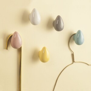 Colorful Raindrop Hooks Decorative Wall Hooks Coat Hook Hangers Ceramic ...
