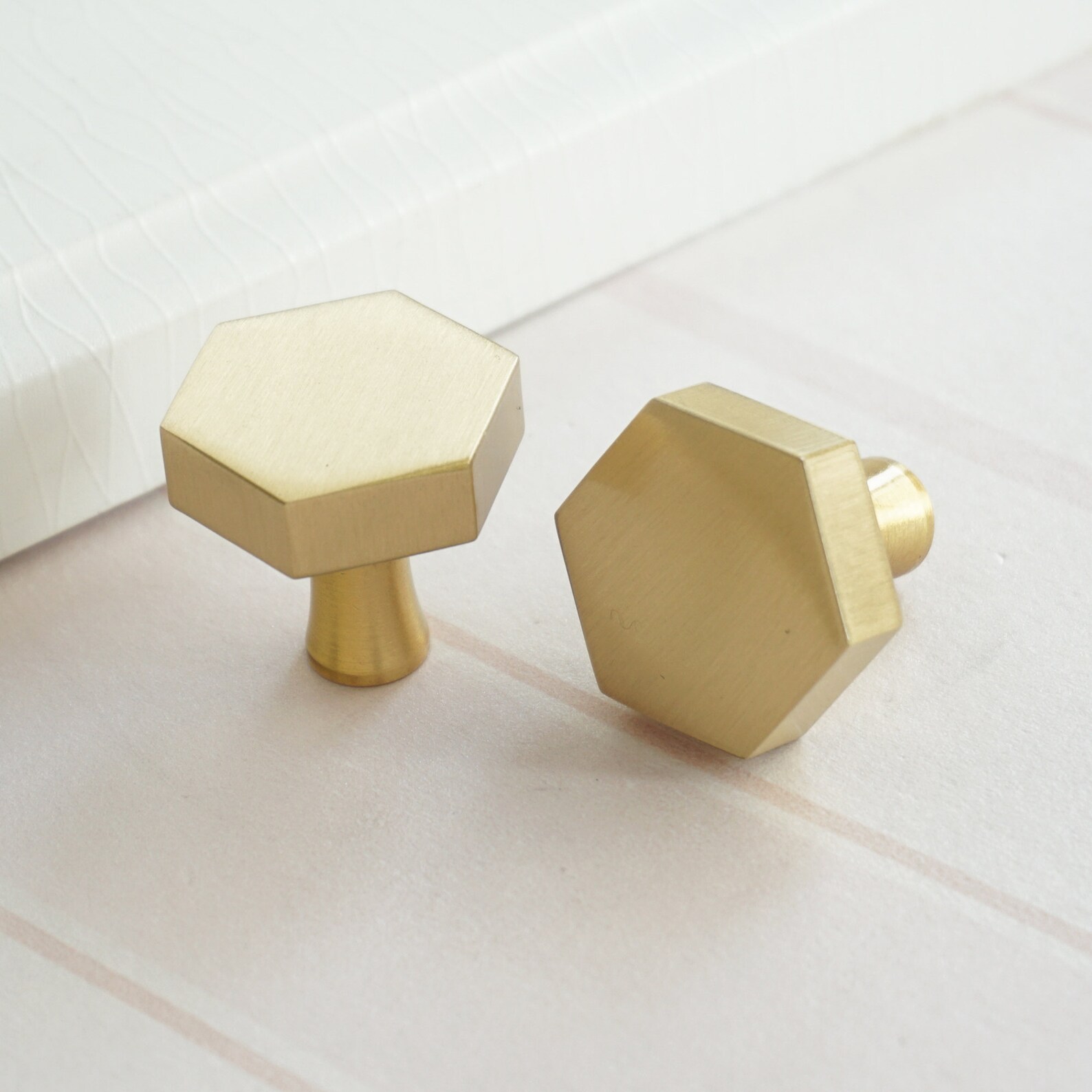Hexagon Brass Knob Kitchen Cabinet Knobs Pulls Drawer Knob - Etsy