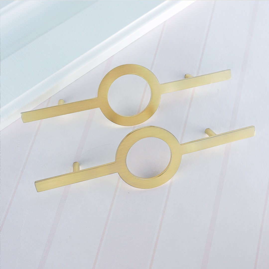 5'' Circular Dresser Pulls Drawer Pulls Handles Knobs Gold Brass ...