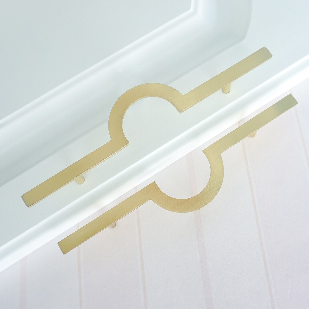 5'' Semicircle Dresser Handles Drawer Pulls Handles Knobs Brushed Brass ...
